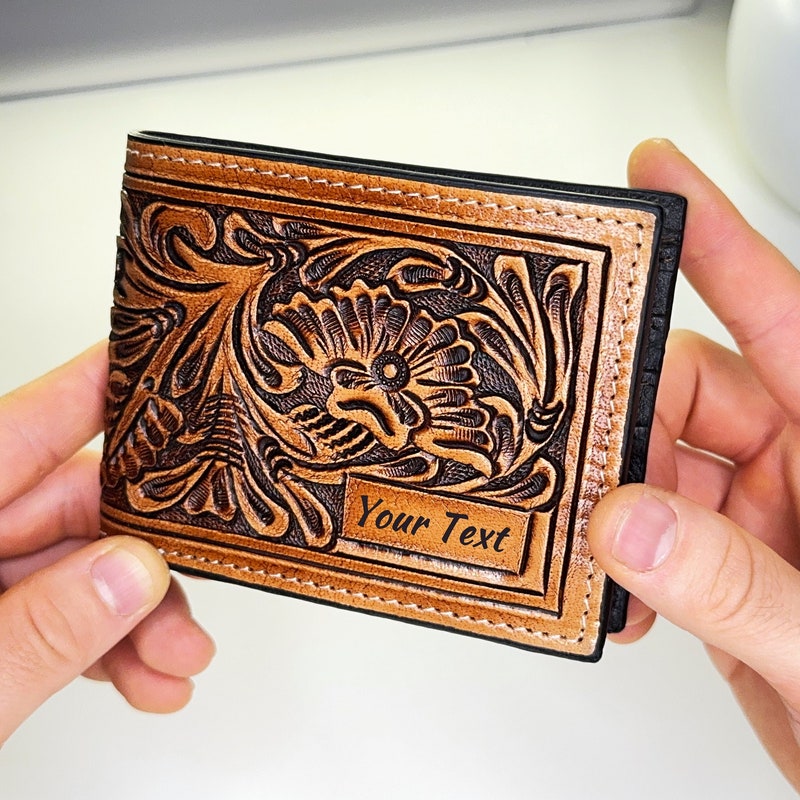 Western Tooled Mens Wallets - Etsy