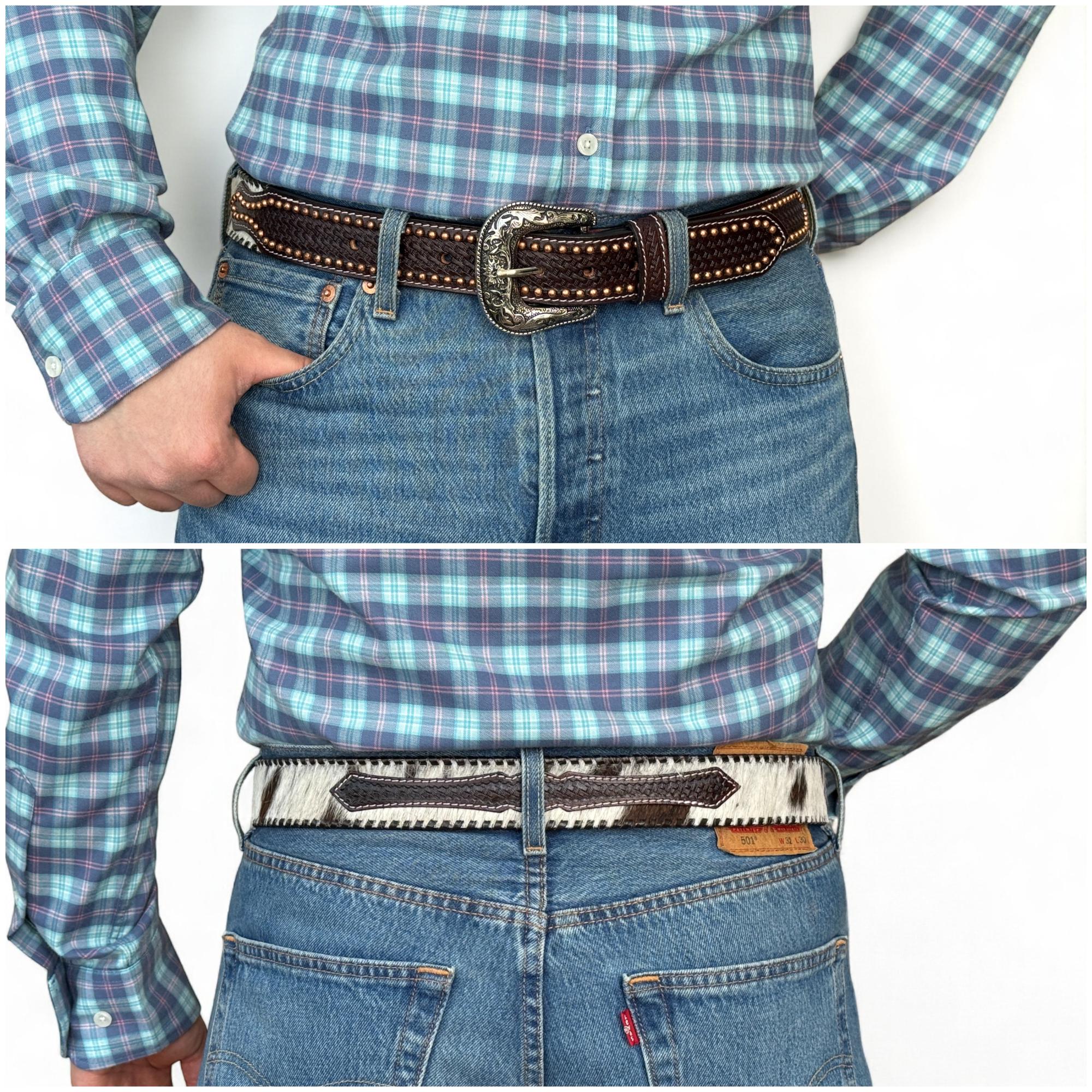 COWHIDE Leather Belt 100% Genuine Full Grain Cowhide Belts for Men and ...