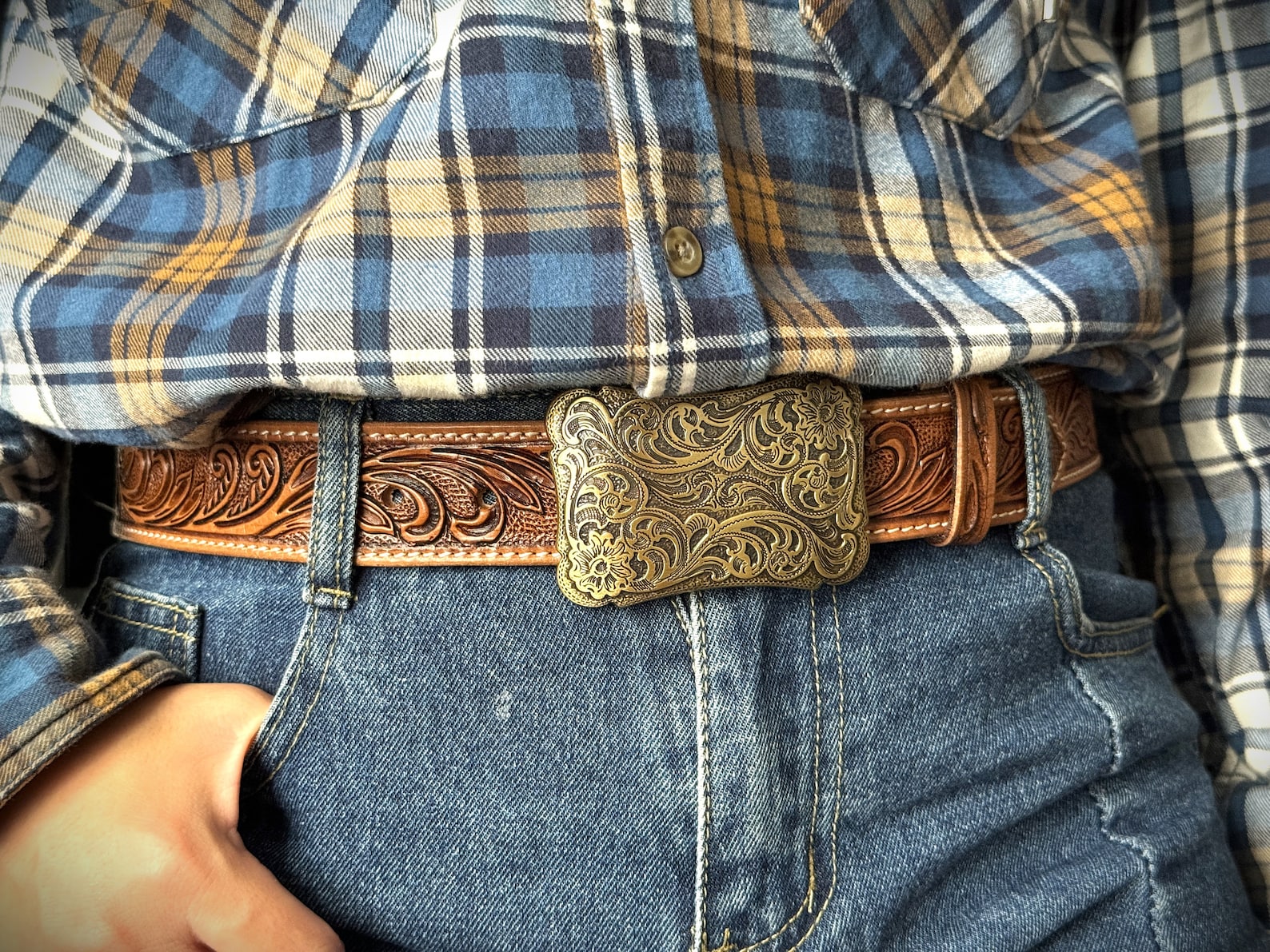 Western Floral Belt Buckle Men's and Women's Cowboy Cowgirl Buckles ...