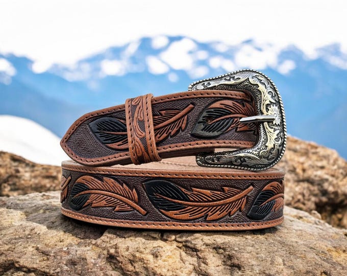 Longhorn Western Belt Genuine Leather Texas Style Western Belt Size ...