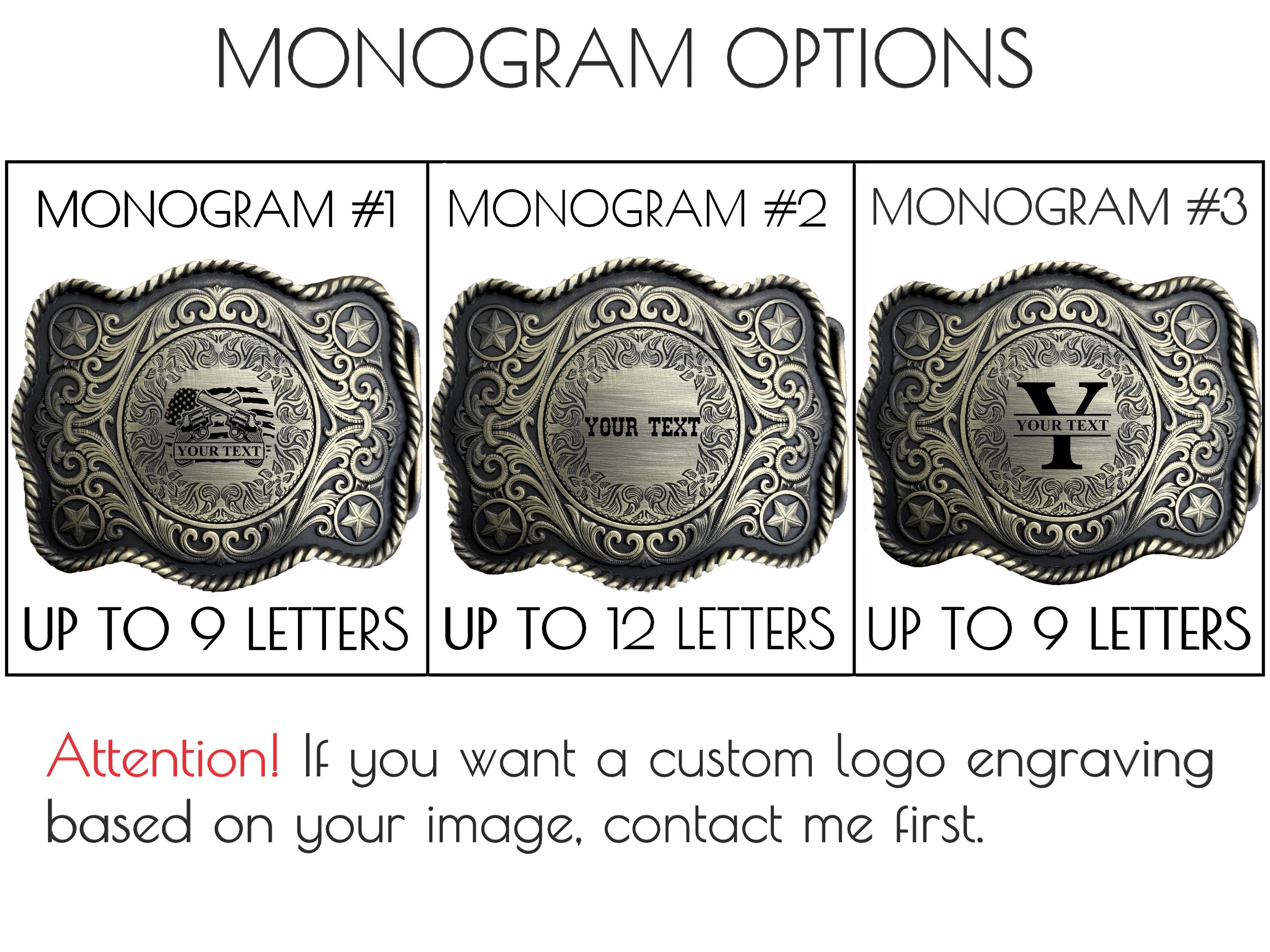 Personalized Mens Belt Buckle Custom Western Buckle Monogram Belt ...