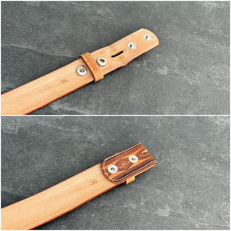 Western Men's Cowboy Strap Without Buckle Personalized Genuine Leather ...