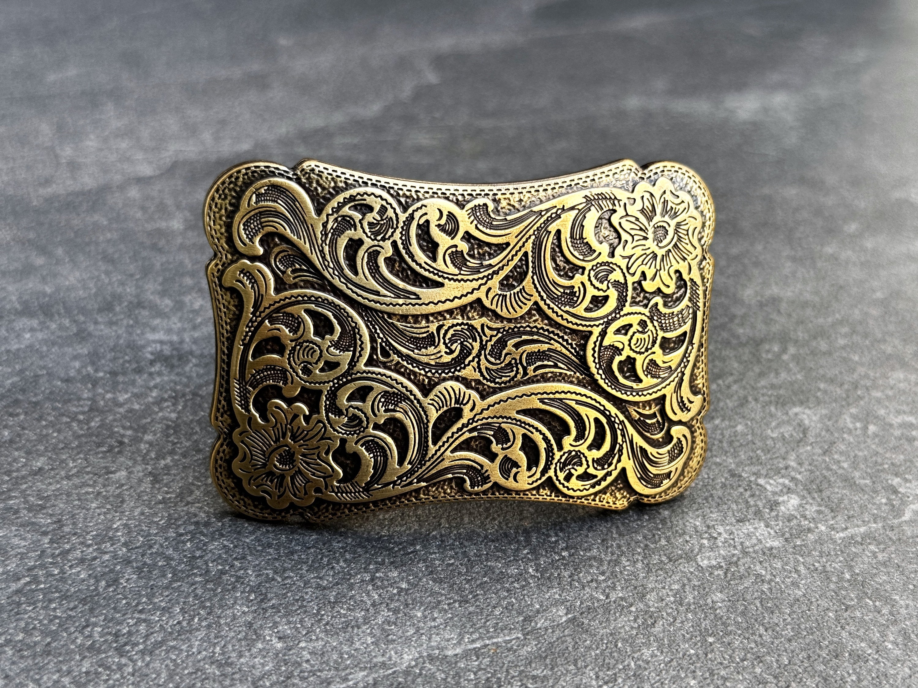 Western Floral Belt Buckle Men's and Women's Cowboy Cowgirl Buckles ...