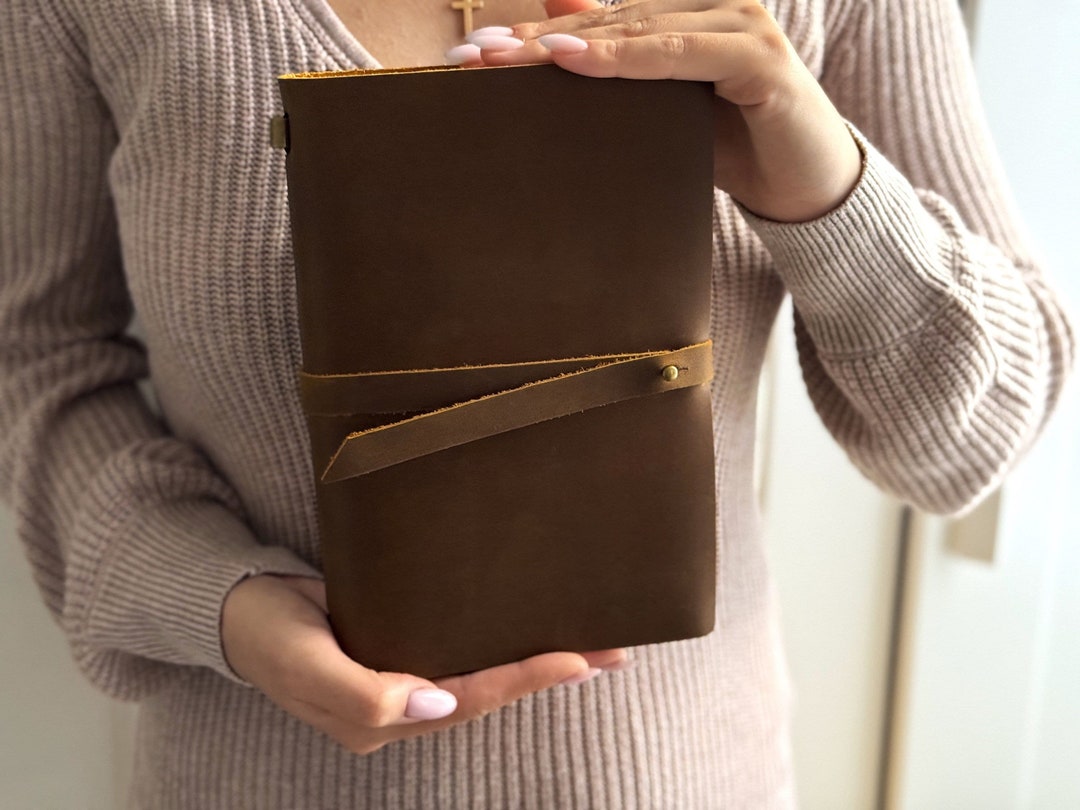 Personalized Refillable Leather Notebook, Leather Journal, Daily ...