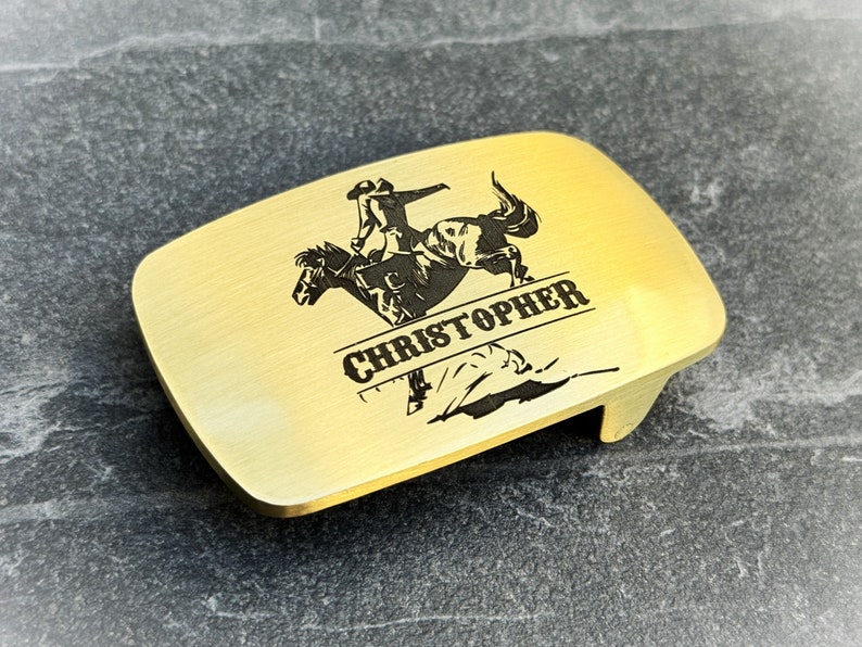 Custom Engraved Belt Buckle Personalized Western Cowboy Style Buckle ...