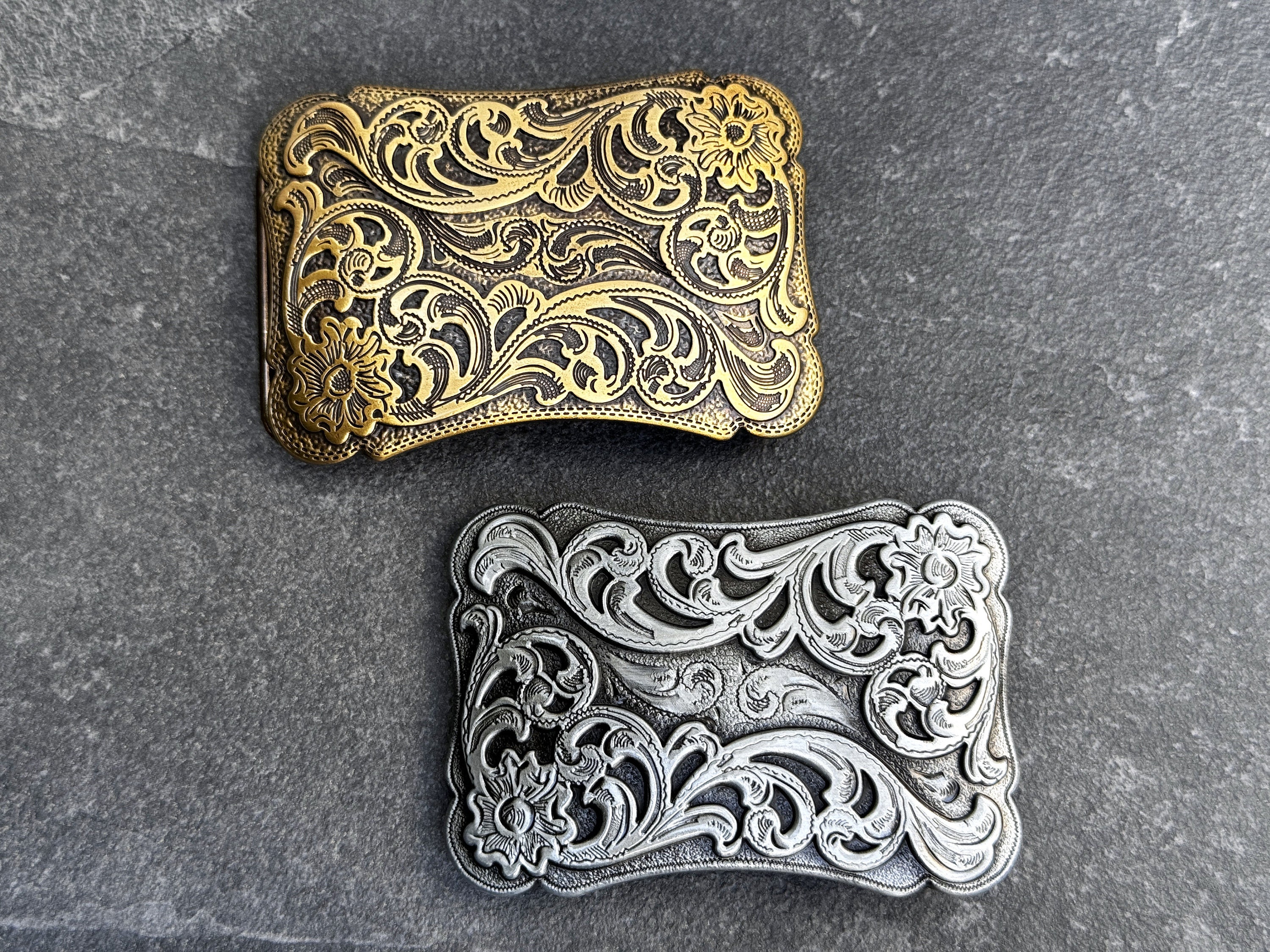 Western Floral Belt Buckle Men's and Women's Cowboy Cowgirl Buckles ...