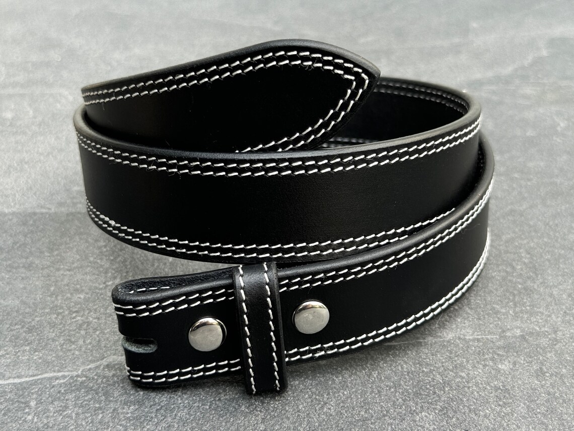 Personalized Leather Belt Genuine Full Grain Cowhide With Snaps Leather ...