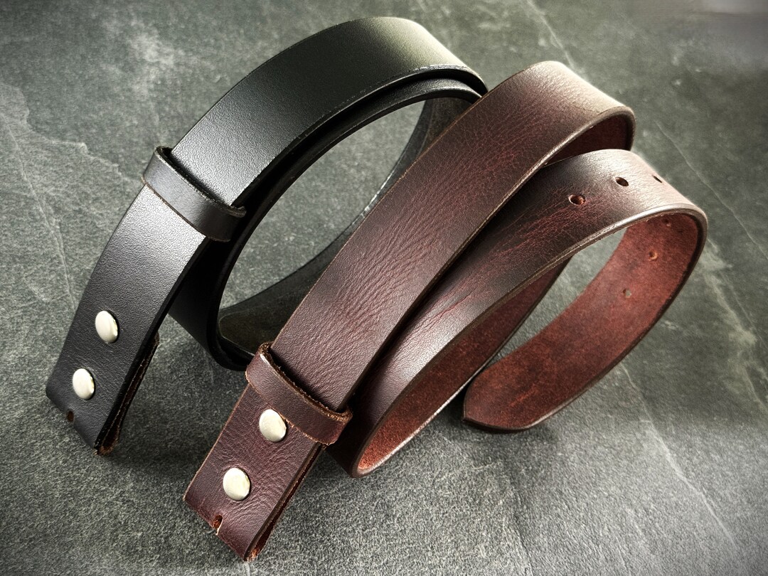 Handmade Men's Belt Strap Full Grain Leather Without Buckle 1-1/2" Wide ...