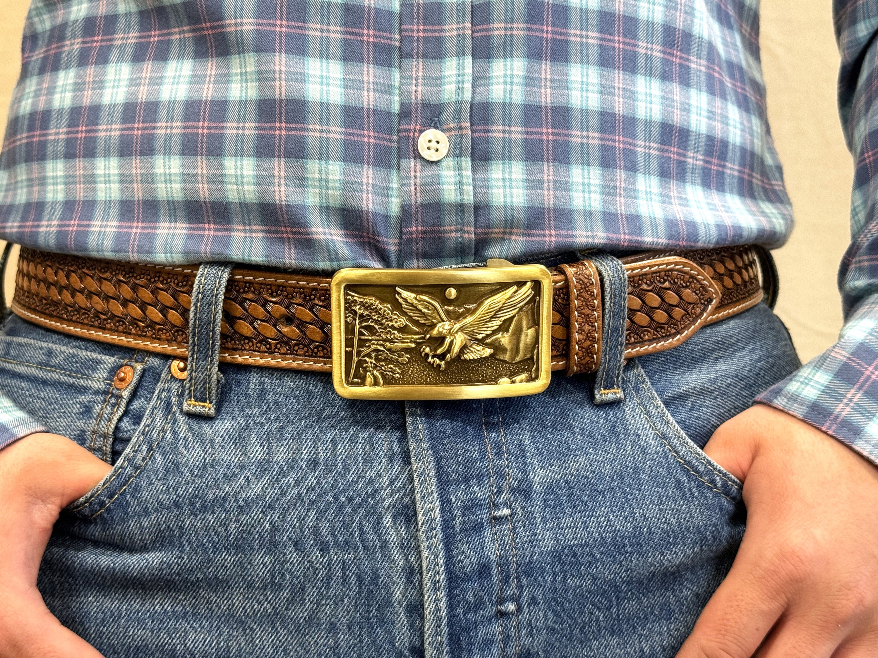Eagle Western Belt Buckle for Men's Women's, Personalized Solid Brass ...
