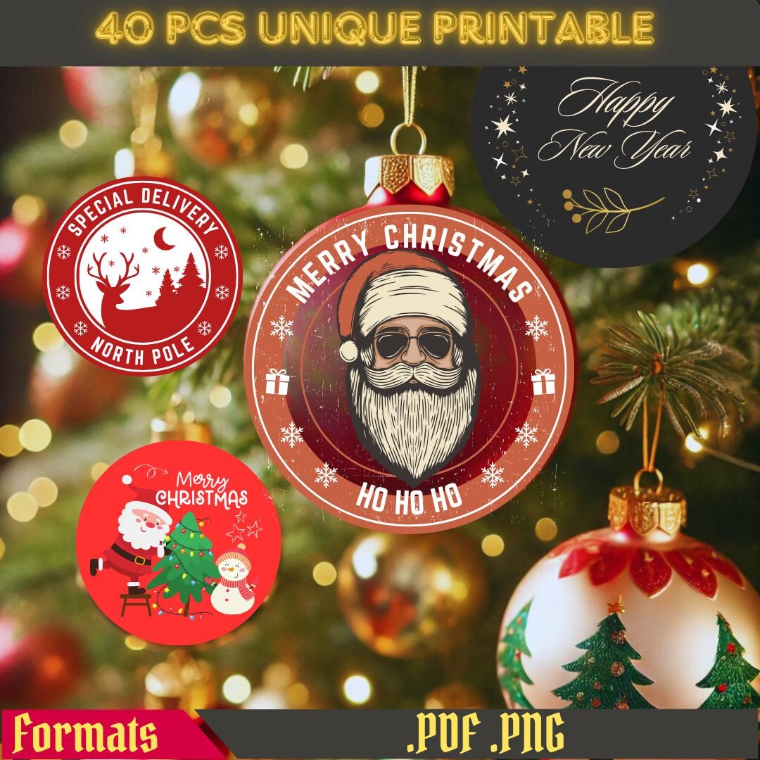 Festive Digital Christmas Ornaments DIY Printable Decor for Your Tree ...
