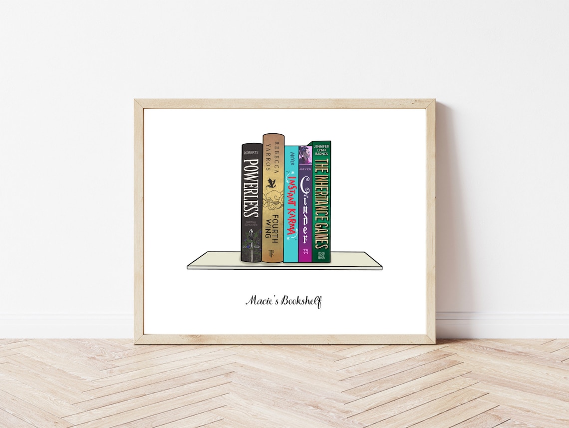 Custom Book Spine Art, Book Art, Personalized Bookshelf Art, Book Stack ...