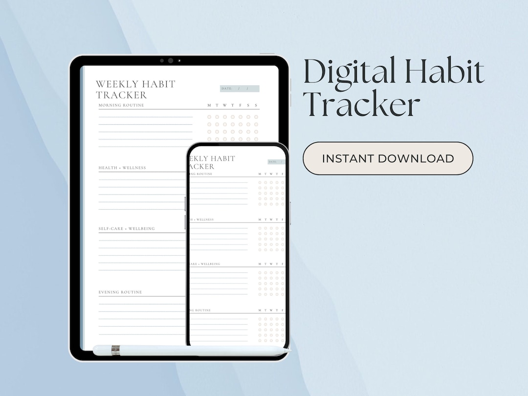 Digital Habit Tracker, Habit Tracker, New Years Resolution, Habits ...