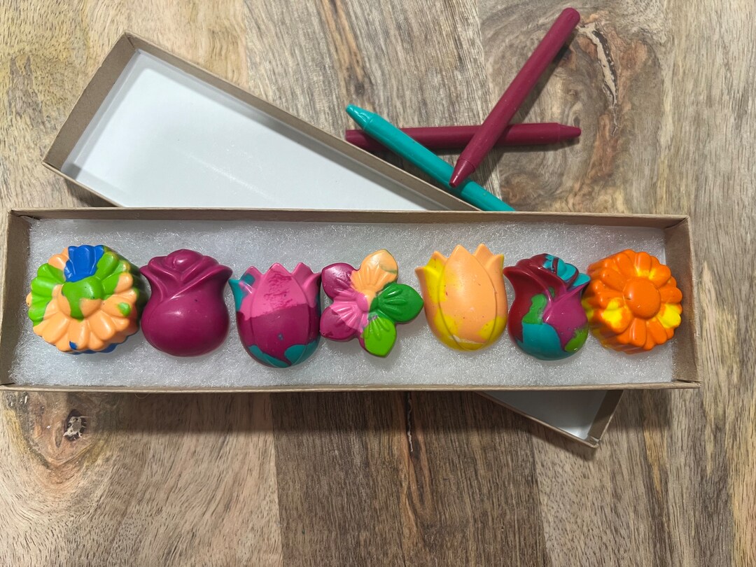 Flower Crayons Spring Crayons Assorted Flowet Crayons - Etsy