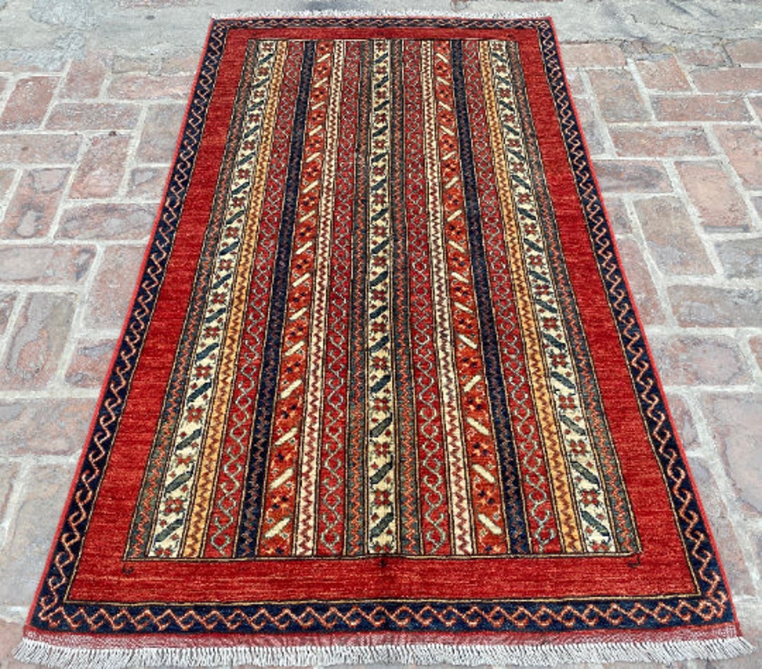 5.7x8.1 Ft Red Ersari Area Rug Afghan Hand Knotted Veg Dye - Etsy