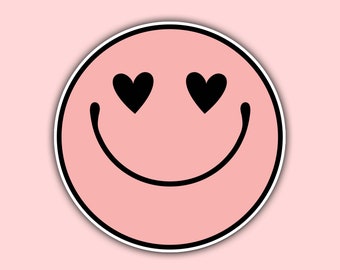 Pink Drip Smiley Face Matte Vinyl Die Cut Sticker - Etsy