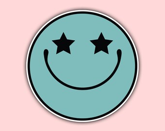 Pink Drip Smiley Face Matte Vinyl Die Cut Sticker - Etsy