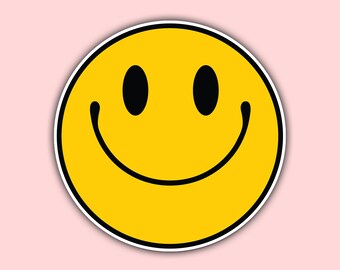 Pink Drip Smiley Face Matte Vinyl Die Cut Sticker - Etsy