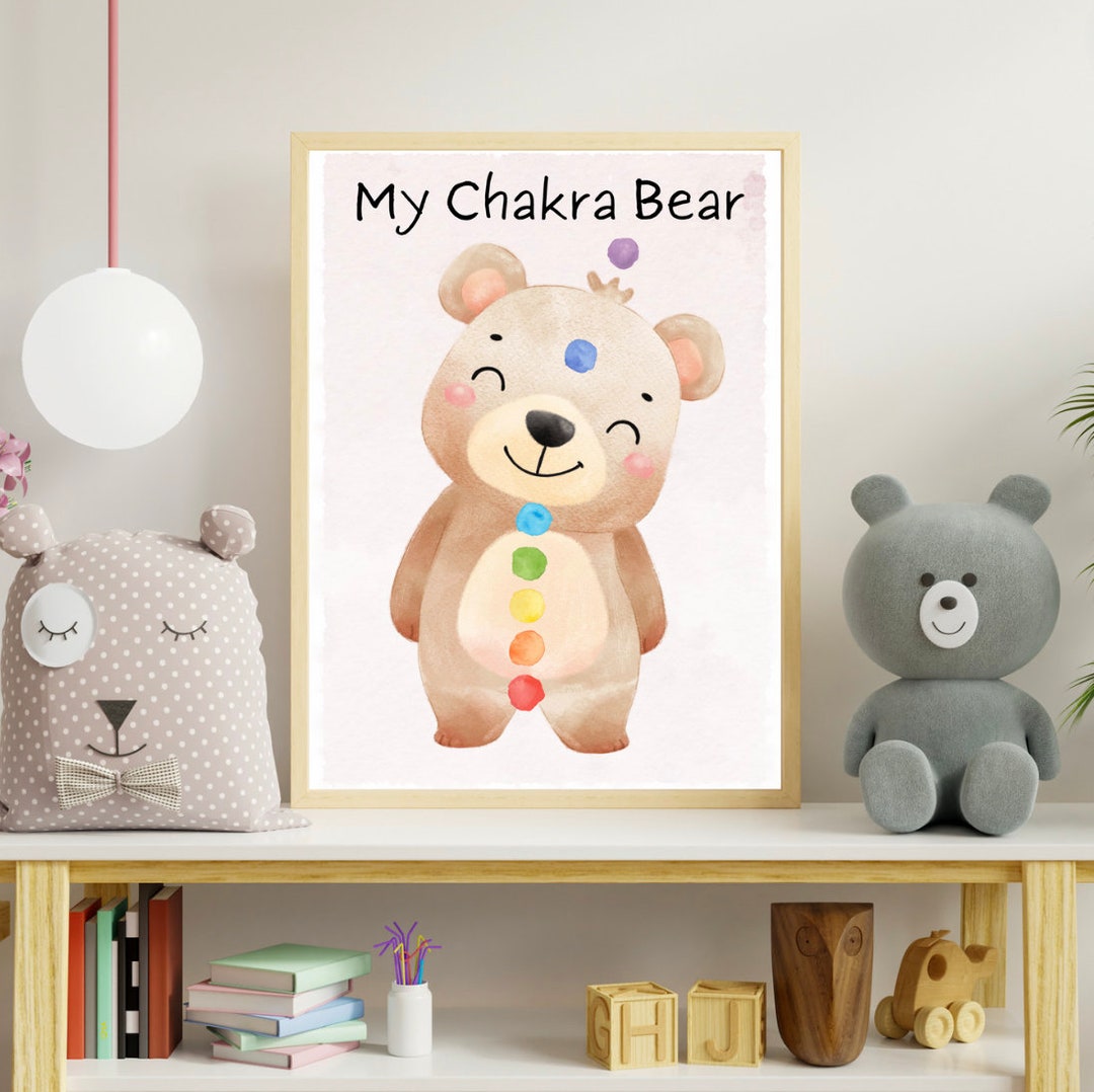 7 Chakras Watercolour Teddy Bear Chakra Art Chakra Print Chakra Wall ...
