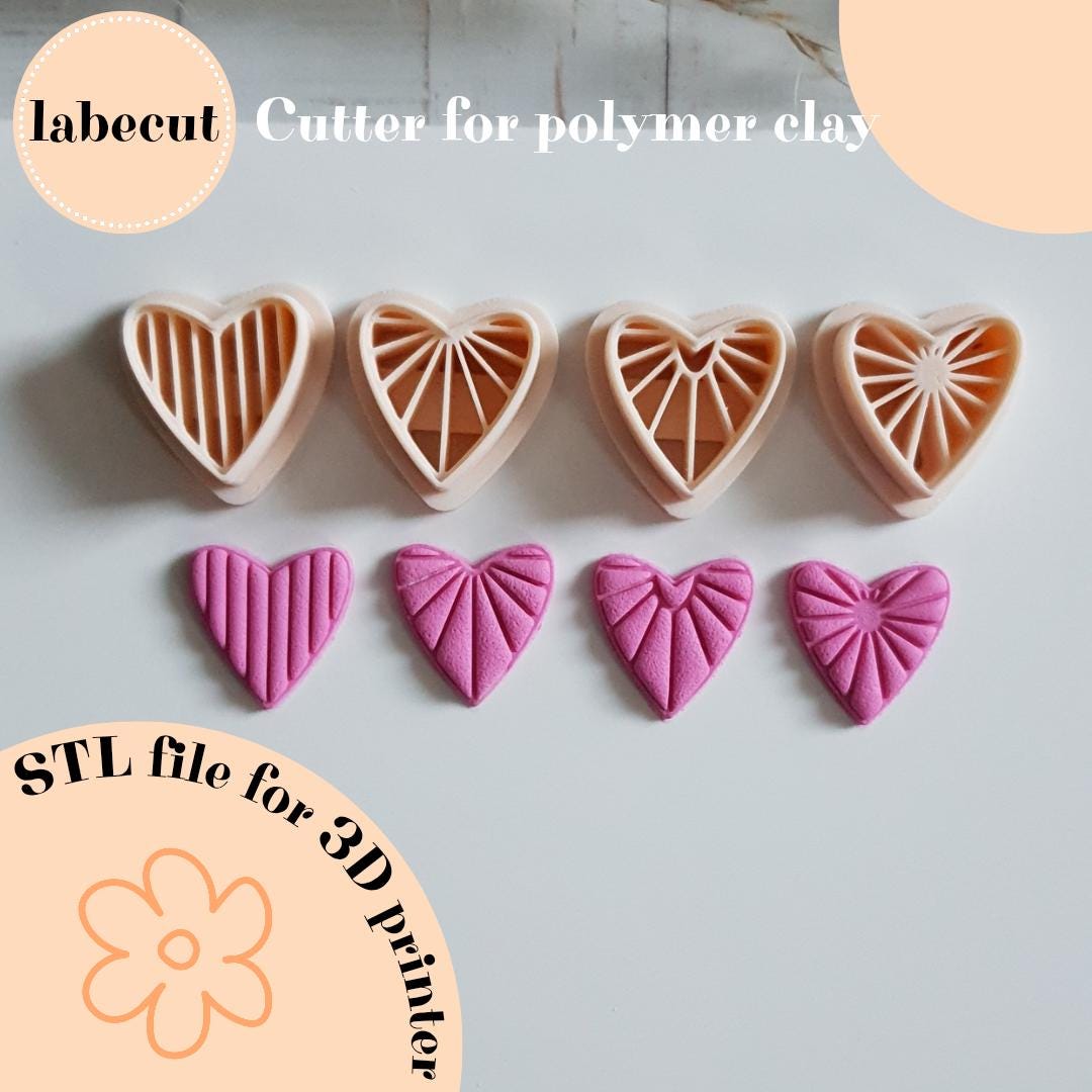 STL Striped Tall Hart Cutters | Digital File for 3D Printer | Polymer ...