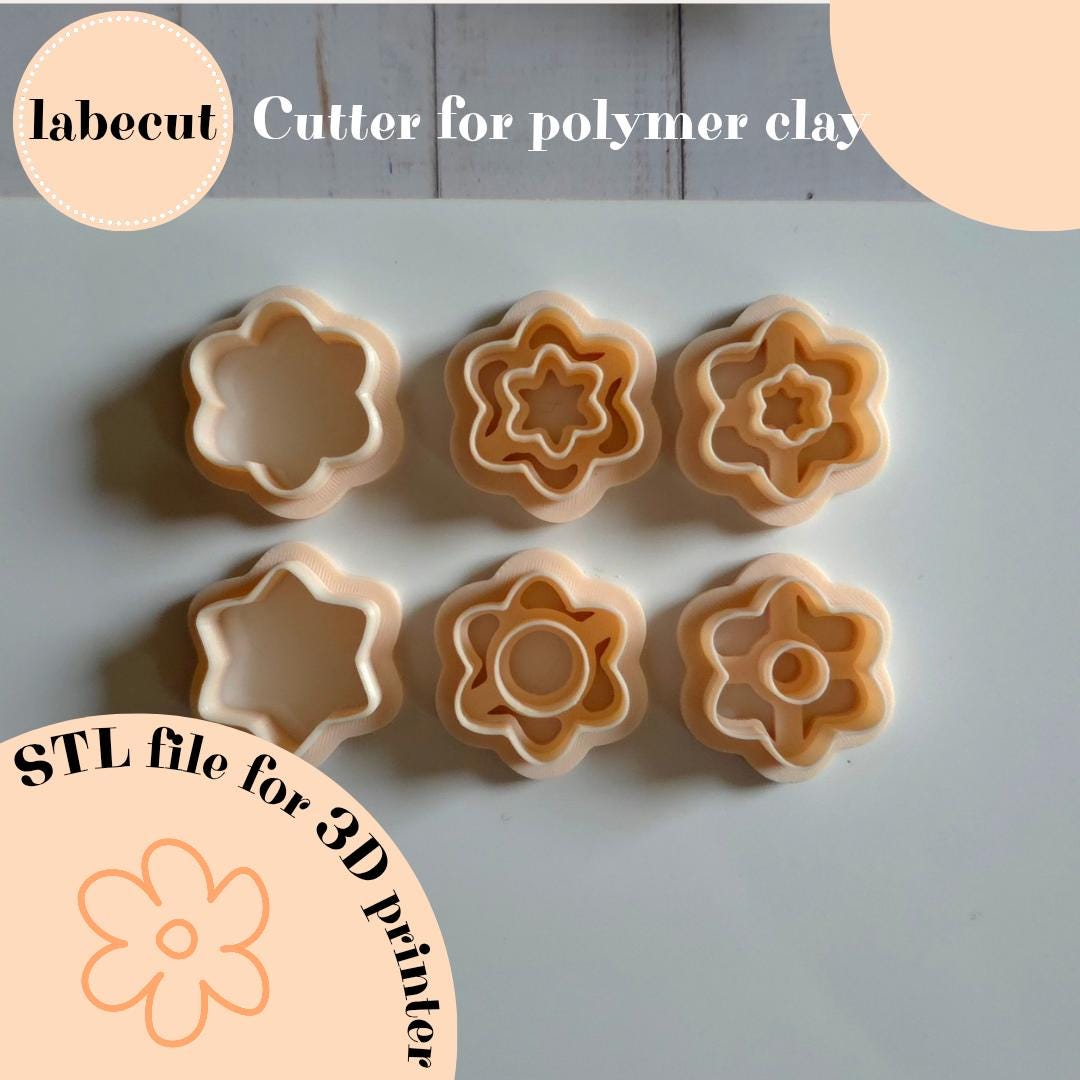STL Flower Cutout Cutters | Digital File for 3D Printer | Polymer Clay ...