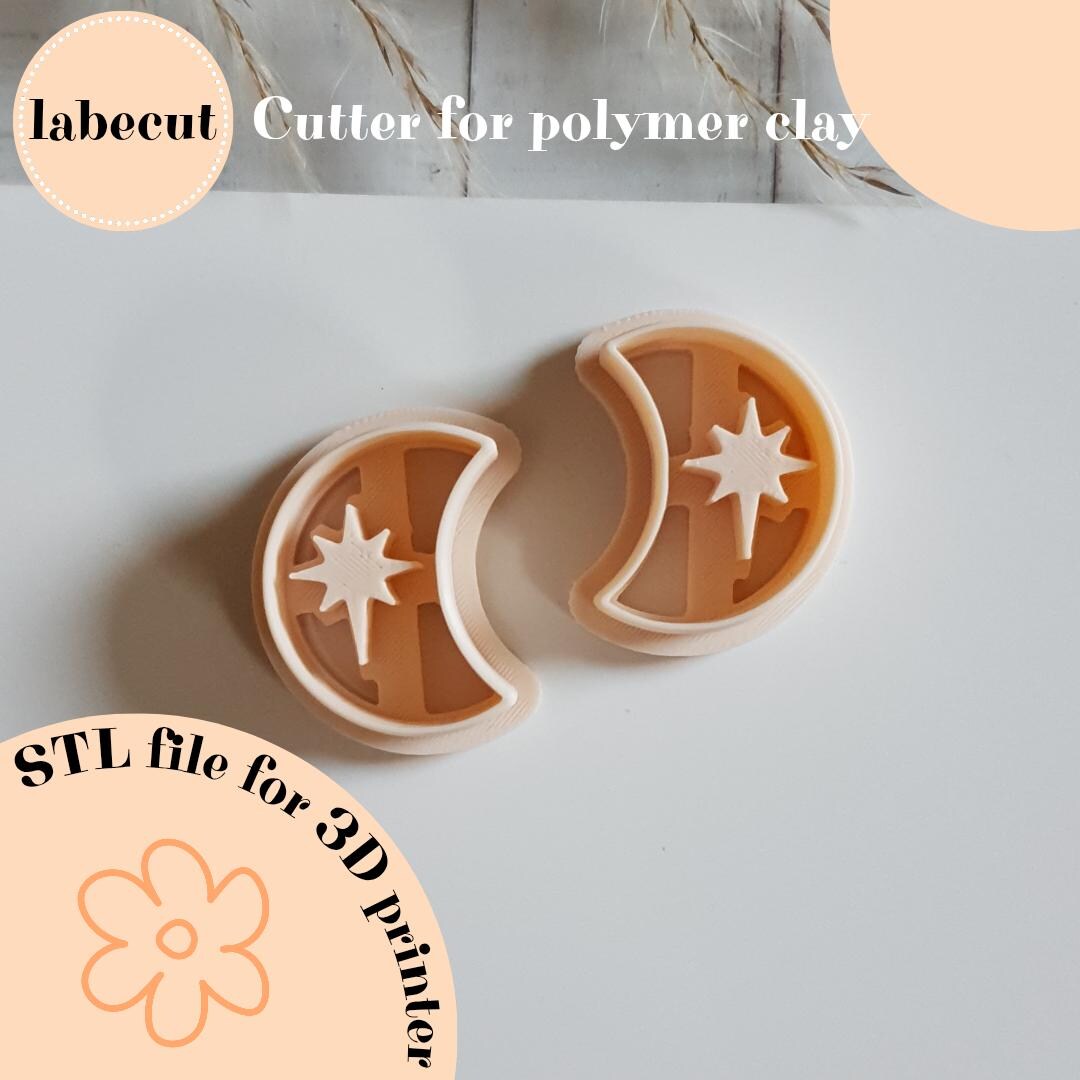 STL North Star Moon Cutter | Digital File for 3D Printer | Polymer Clay ...