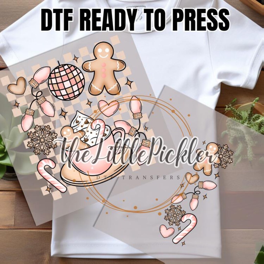 Ready to Press Christmas Gingerbread DTF, Sleeve Transfer Set ...