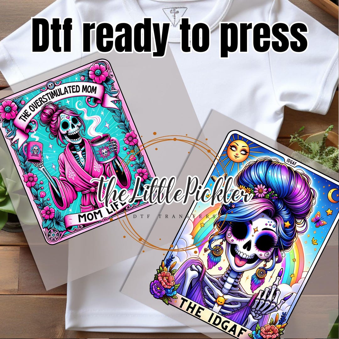 Ready to Press Mom Life or IDGAF Tarot Card DTF Transfer, Tarot Card ...