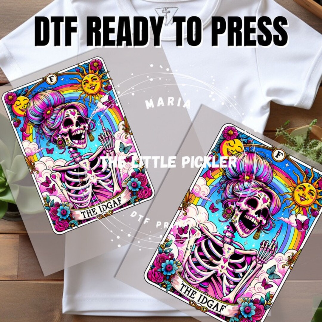 Ready to Press the IDGAF Tarot Card DTF, Funny Tarot Card Transfer ...