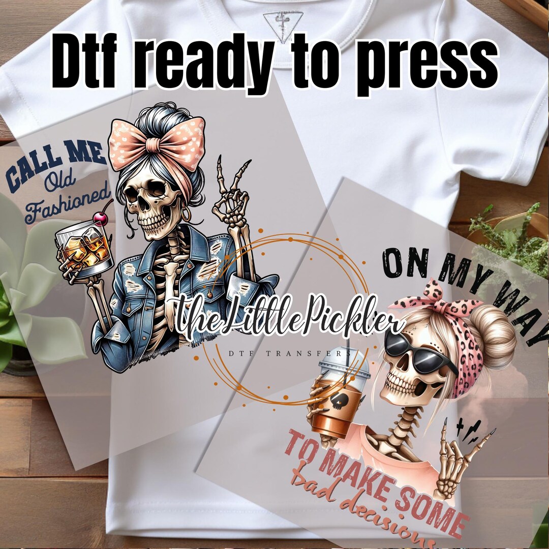 Ready to Press Skeleton Girls DTF Transfer,skeleton Shirt, Spring ...