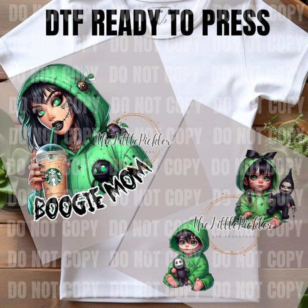 Ready to Press Boogie Mom and Kids DTF Transfer, Halloween DTF, Oogie ...