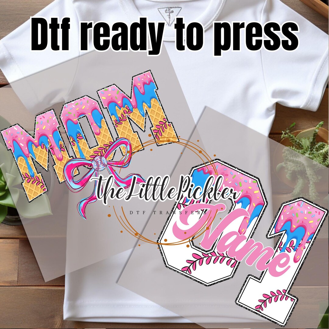 Custom Ready to Press Drip Baseball Custom Numbers, Back Name and ...