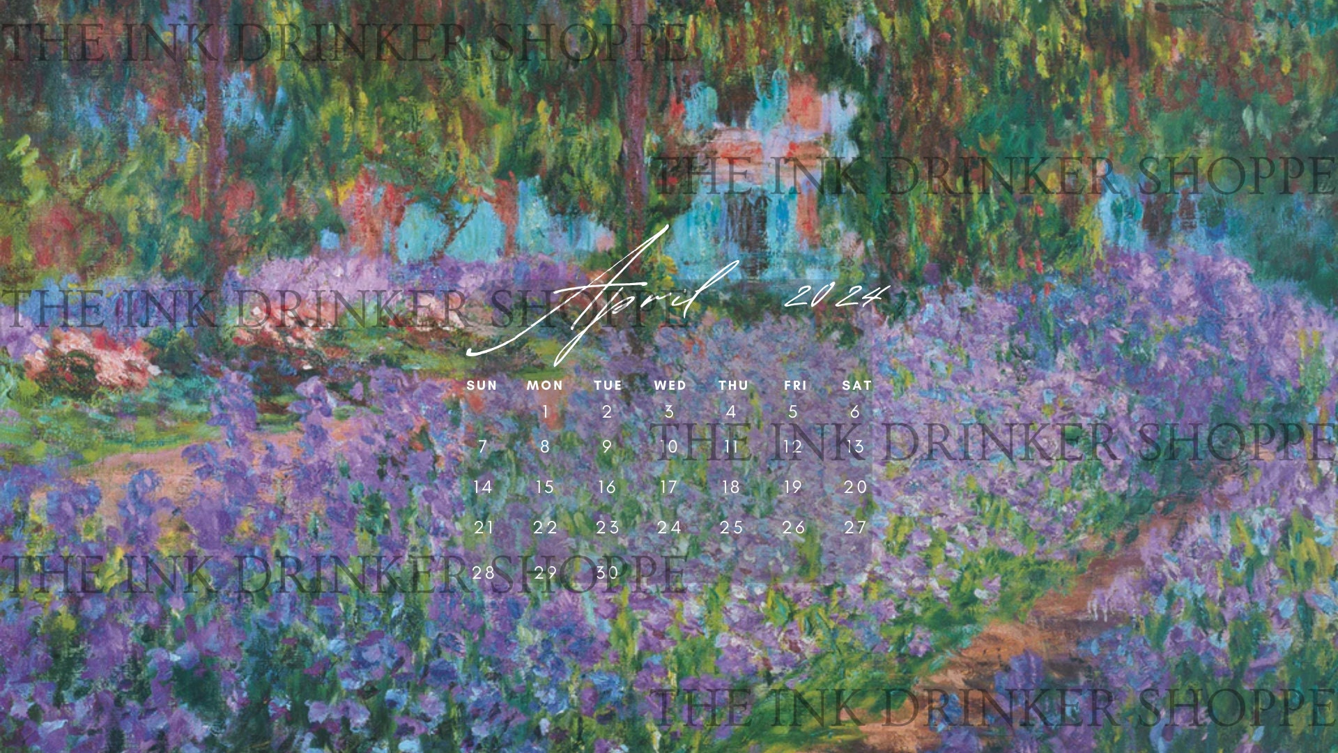 April 2024 Calendar Desktop Wallpapers - Etsy