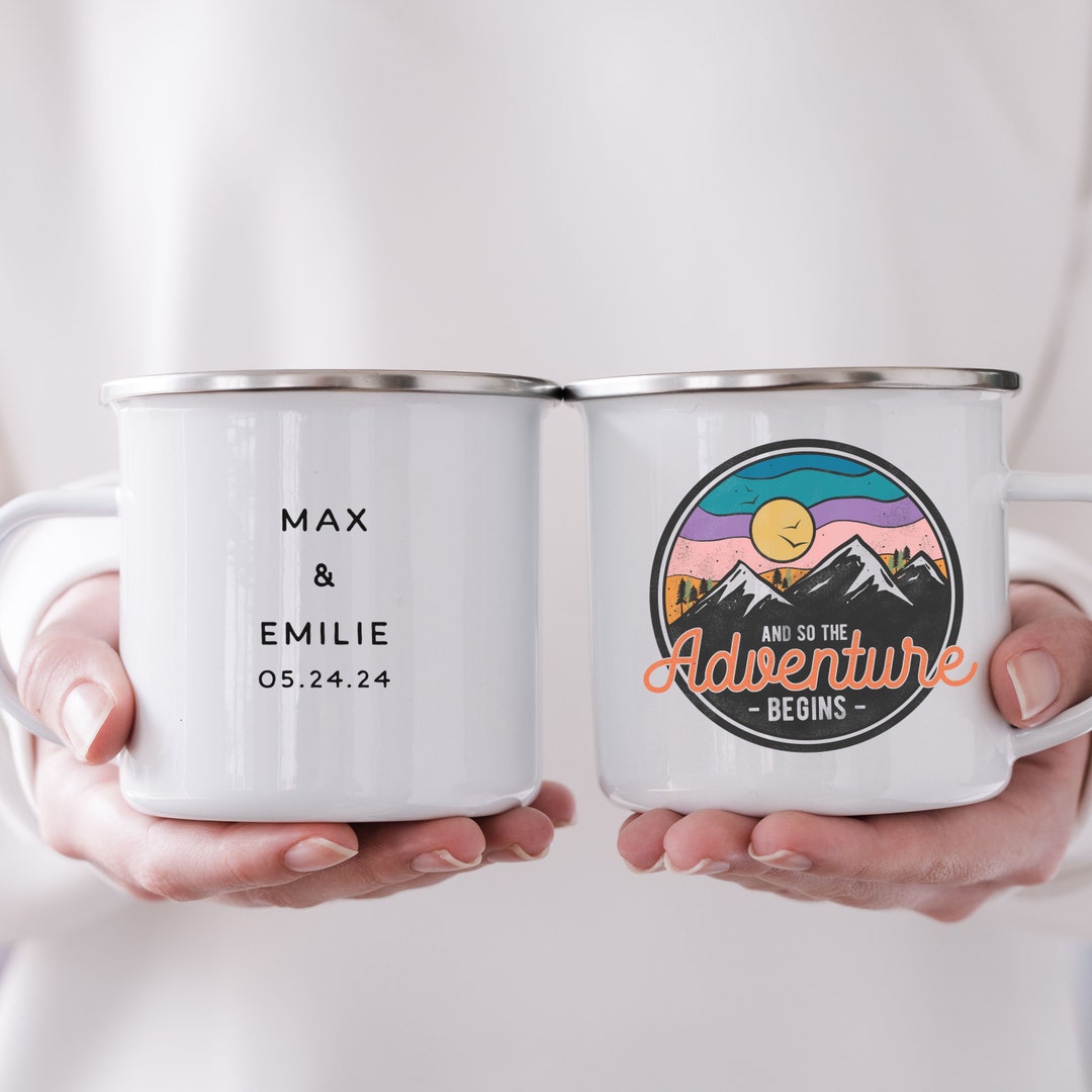 Personalized Enamel Camping Mug, Custom Enamel Camping Mug, 12oz ...