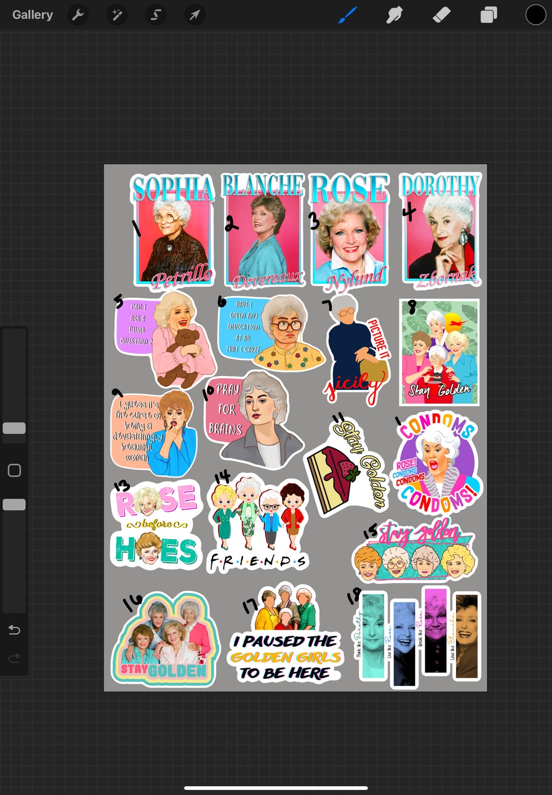 Golden Girls Magnetic Bookmarks/stickers/sticker Bundle - Etsy