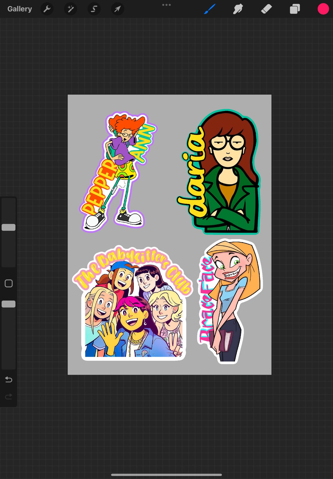 Cute Baby Sitters Club , Daria, Brace Face, Pepper Ann Magnetic ...
