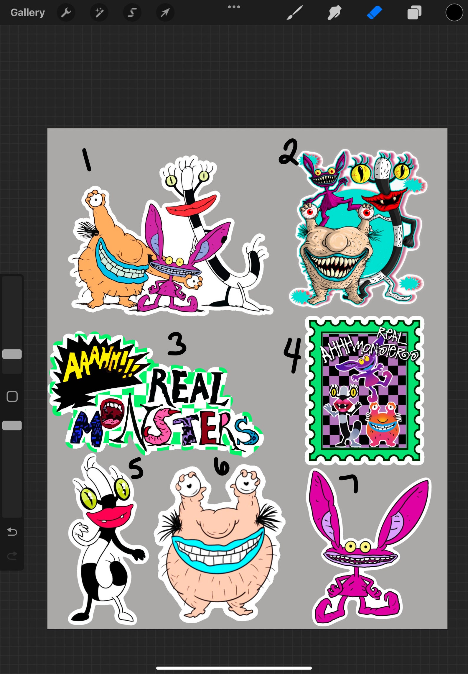 Ahh Real Monsters Magnetic Bookmark/stickers/sticker Bundle - Etsy