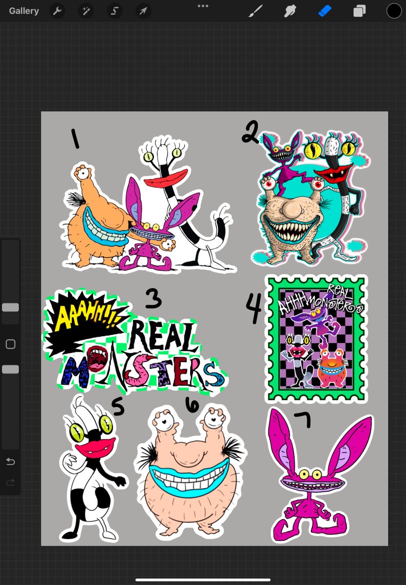 Ahh Real Monsters Magnetic Bookmark/stickers/sticker Bundle - Etsy