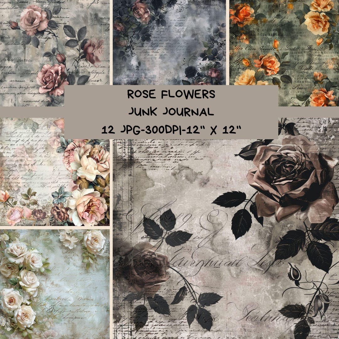 Scrapbooking Pages, Vintage Flowers, Digital Download, Botanical ...