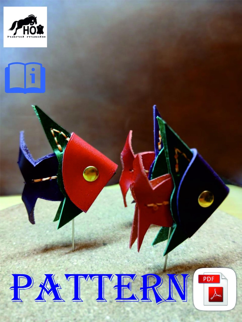 Fish Keychain Made From Pieces of Leather | PDF Patterns and ...