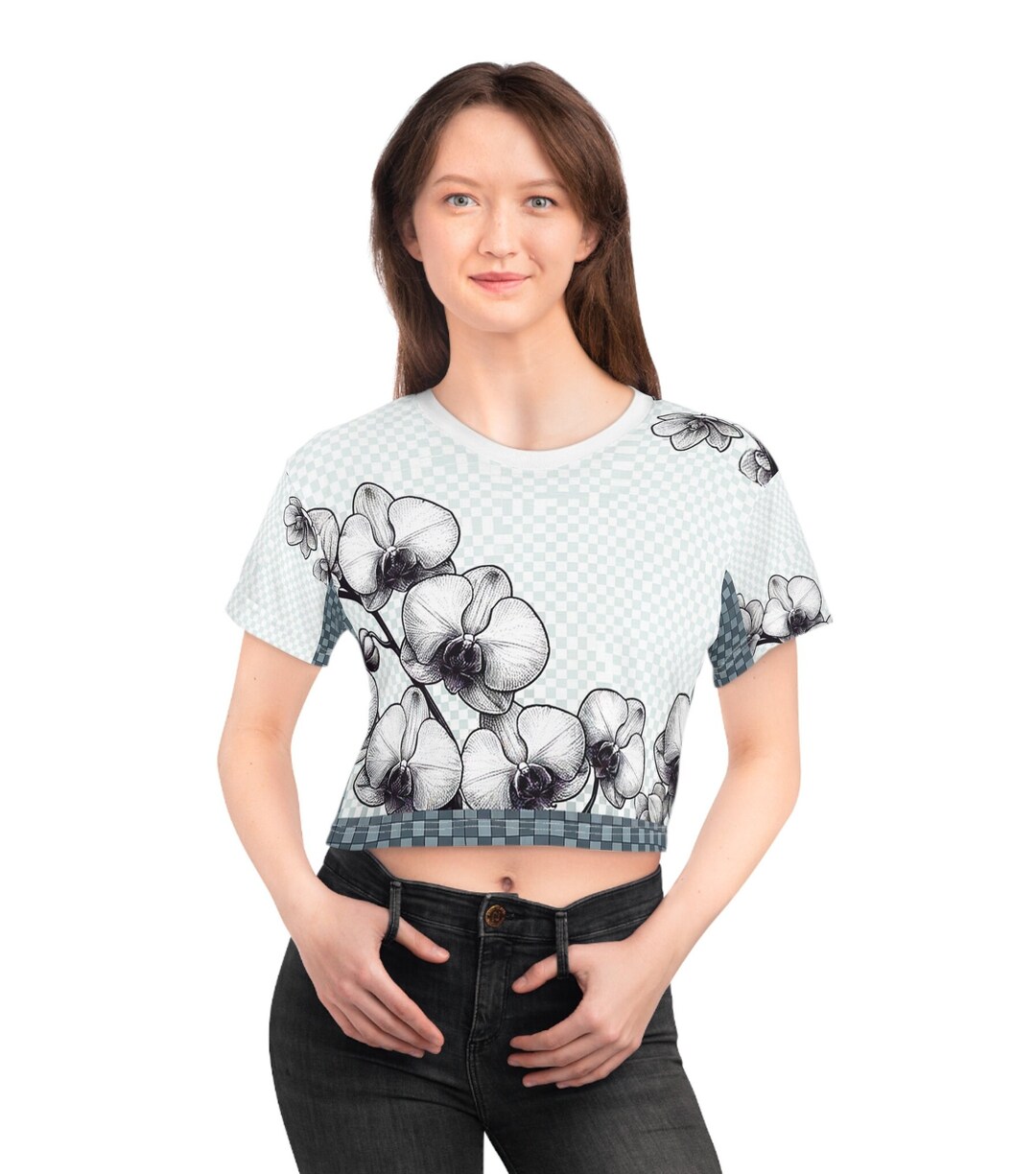 Tee Crop Top, Orchid Lover Birthday Gift for Mom, Teen Cool Floral Top ...
