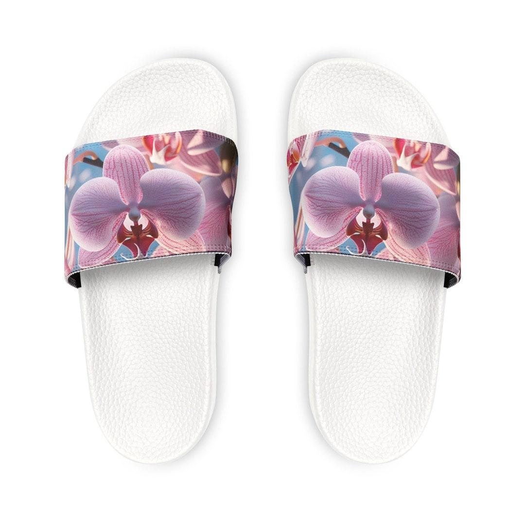 Women Sandals Orchid Design Gift Her Birthday Best Friend Beach Sandals ...