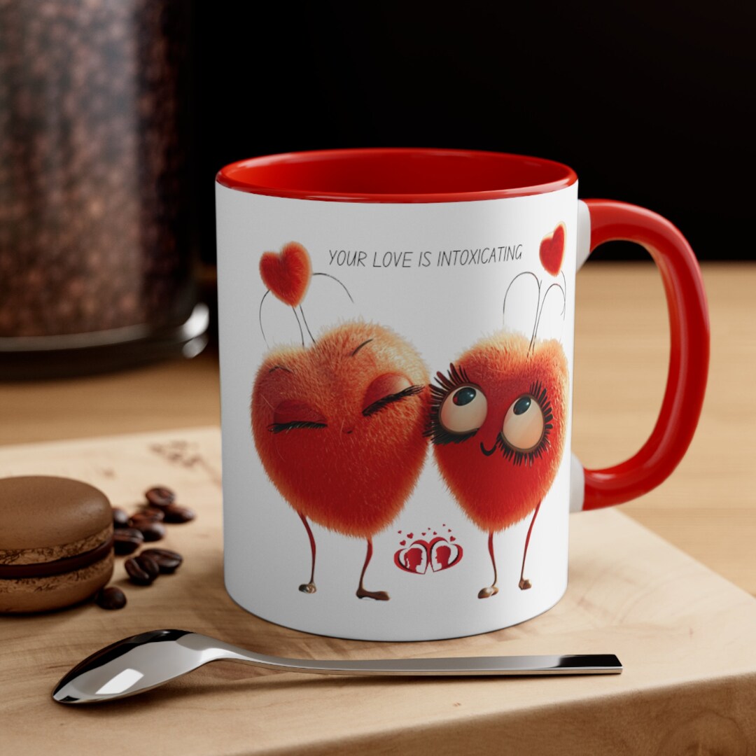 LOVE HEART Coffee Mug, Romantic Gift for Her Him, Couples Wedding ...
