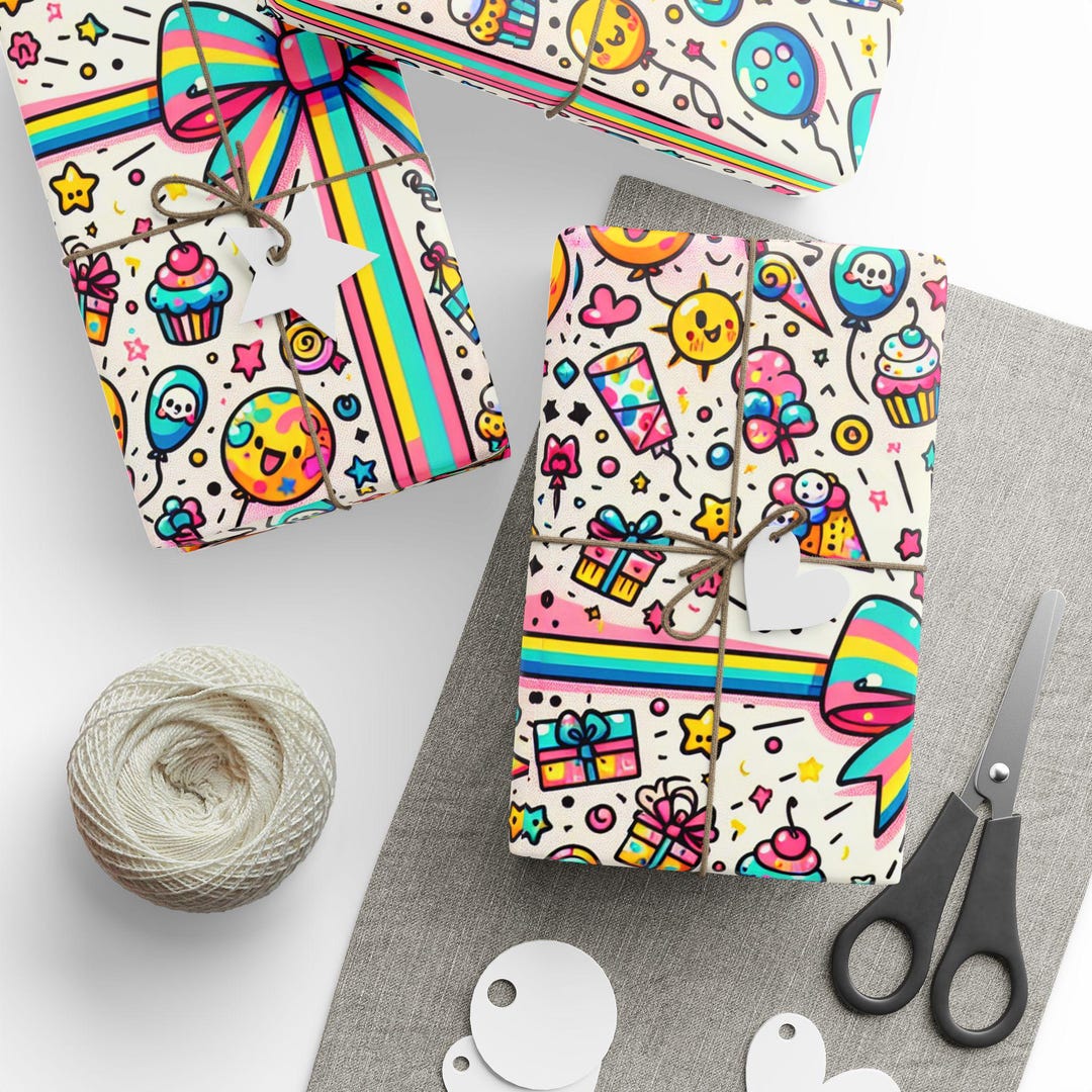 Children Wrapping Paper Kids Birthday Brother Sister Daughter Son ...