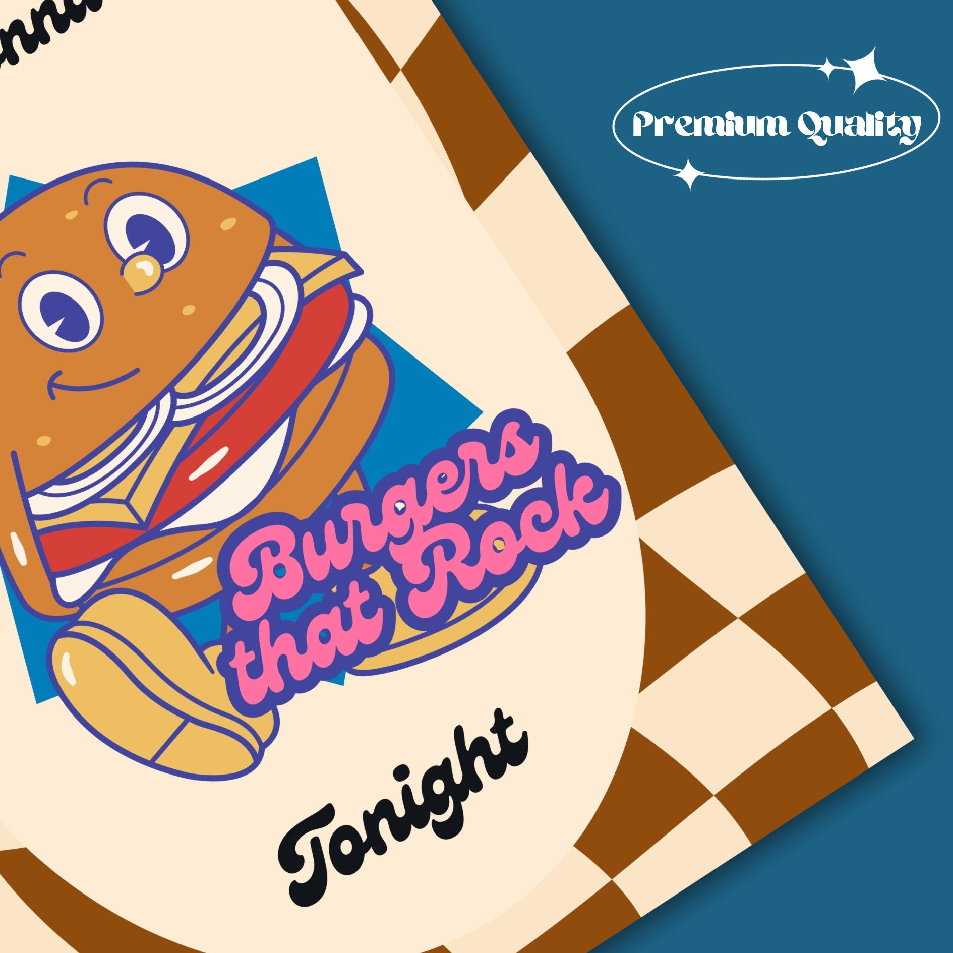 Burger Preppy Wall Art Food Poster Modernism Poster Girly Art Vintage ...