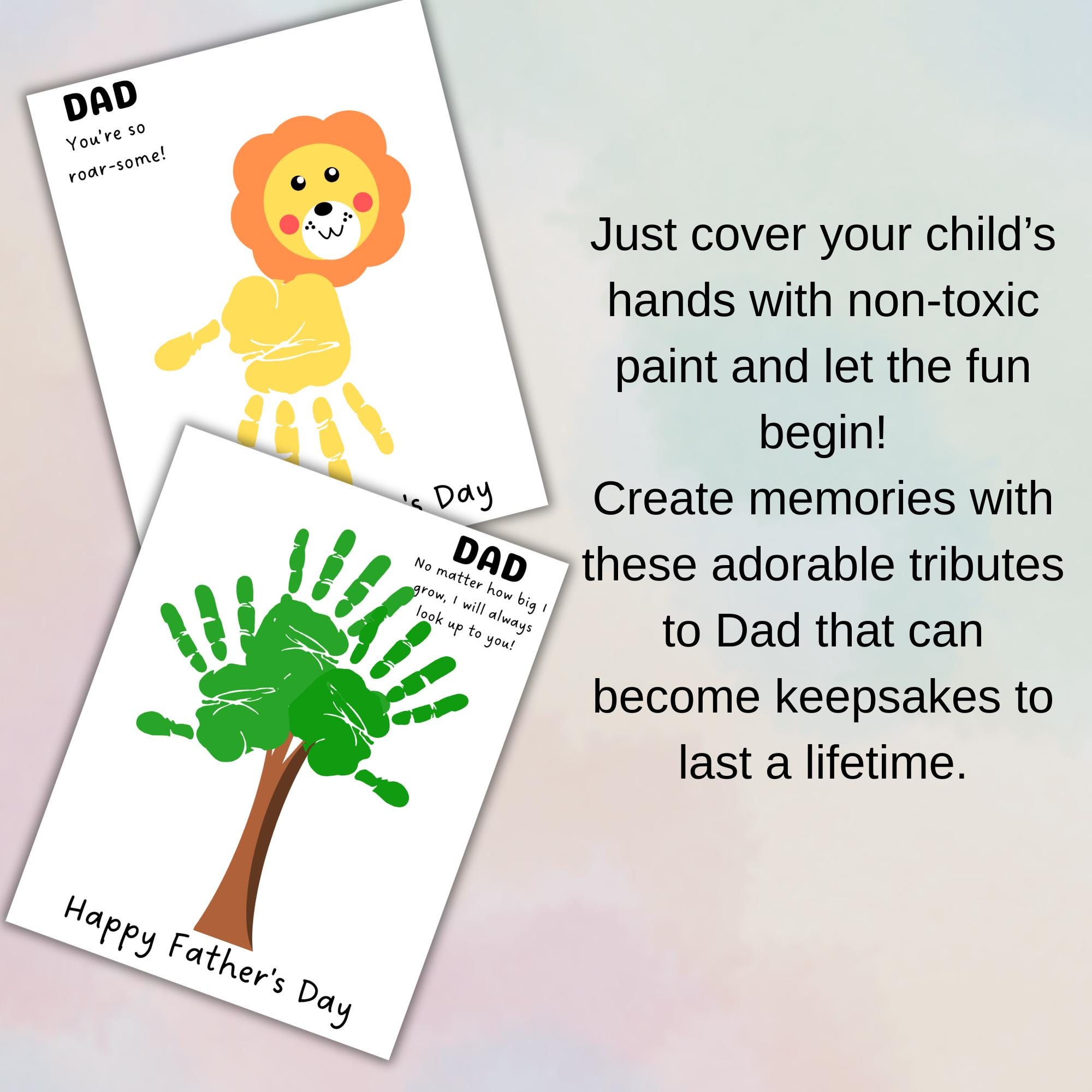 Fathers Day Handprint Art, Fathers Day Bundle, Fathers Day Keepsake ...