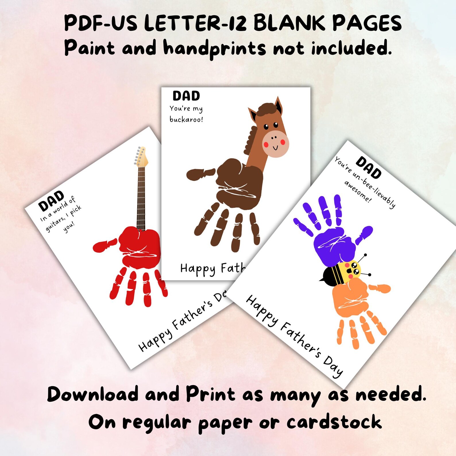 Fathers Day Handprint Art, Fathers Day Bundle, Fathers Day Keepsake ...