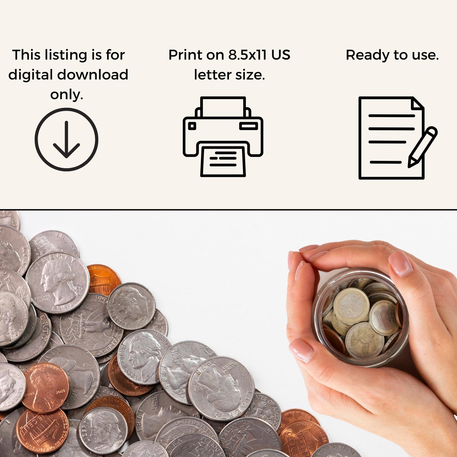 Money Tree Savings Challenge Bundle: Financial Goal Printable (PDF) - Etsy