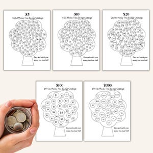 Money Tree Savings Challenge Bundle: Financial Goal Printable (PDF) - Etsy