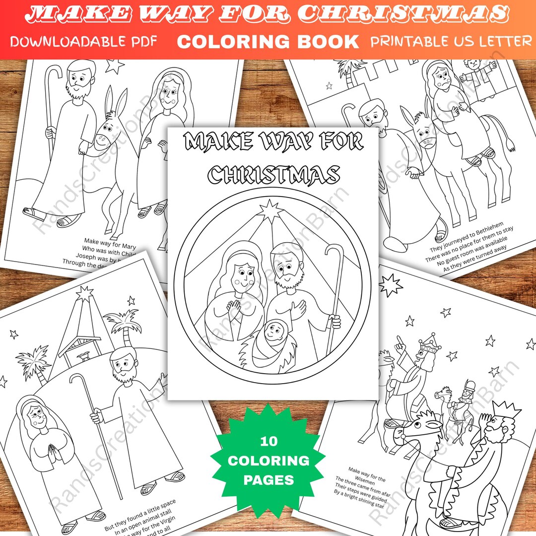 Nativity Coloring Book: Christmas Story Activity for Kids (PDF File) - Etsy