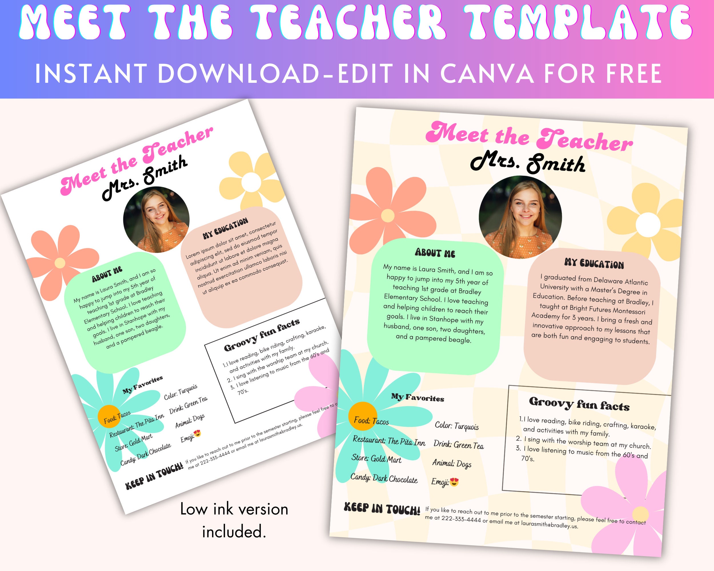 Meet the Teacher Retro, Editable Meet the Teacher, Meet the Teacher ...